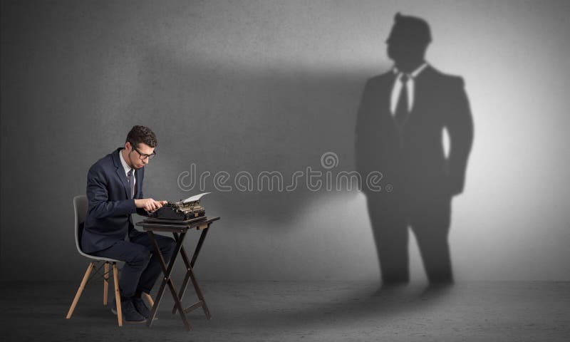 Shadow Threatening Hard Worker Man Stock Image - Image of employee ...