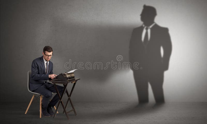Shadow Threatening Hard Worker Man Stock Image - Image of editor, fear ...