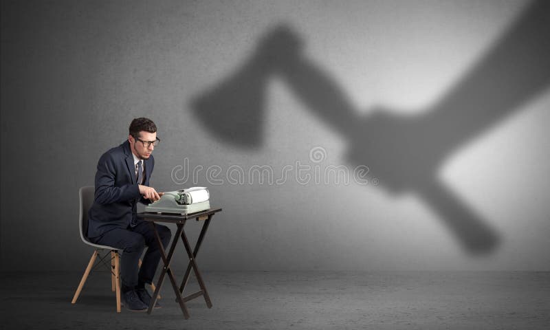 Shadow Threatening Hard Worker Man Stock Image - Image of confident ...