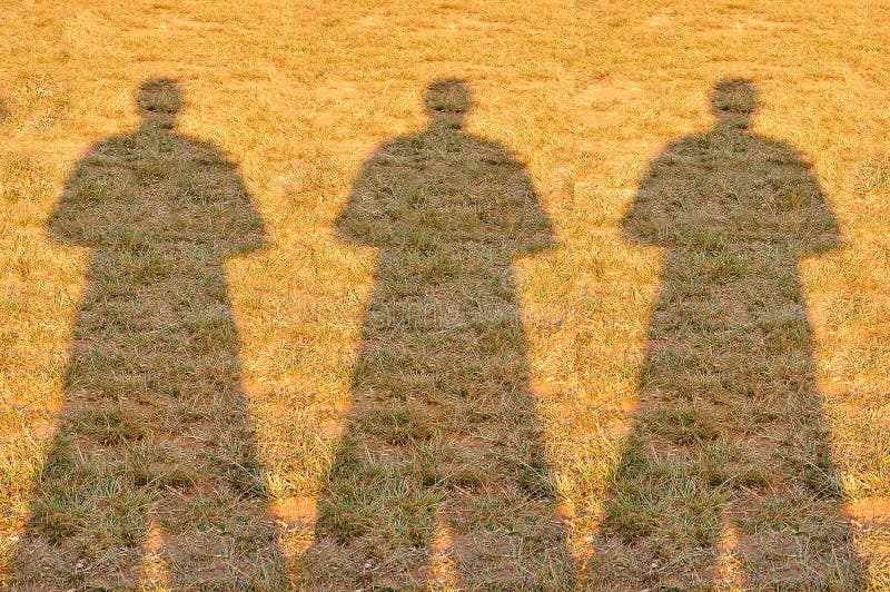 Shadow of Three Photographer Man on Field Stock Image - Image of design ...