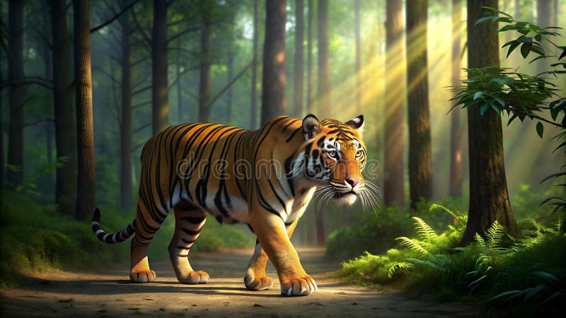 Shadow of the Tiger a Stealthy Walk through the Wilderness AI Generated ...