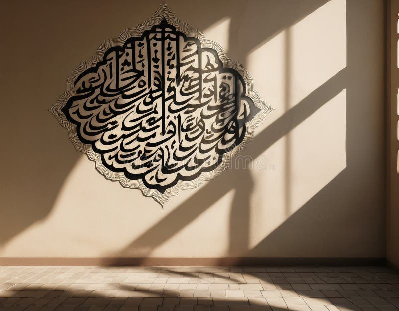 A Shadow of Traditional Turkish Calligraphy Projected Onto a Blank ...