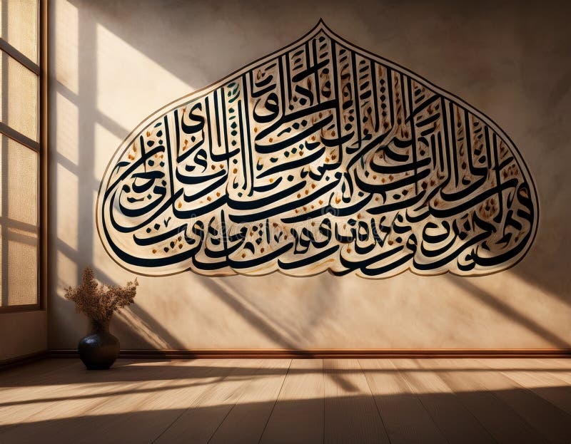 A Shadow of Traditional Turkish Calligraphy Projected Onto a Blank ...