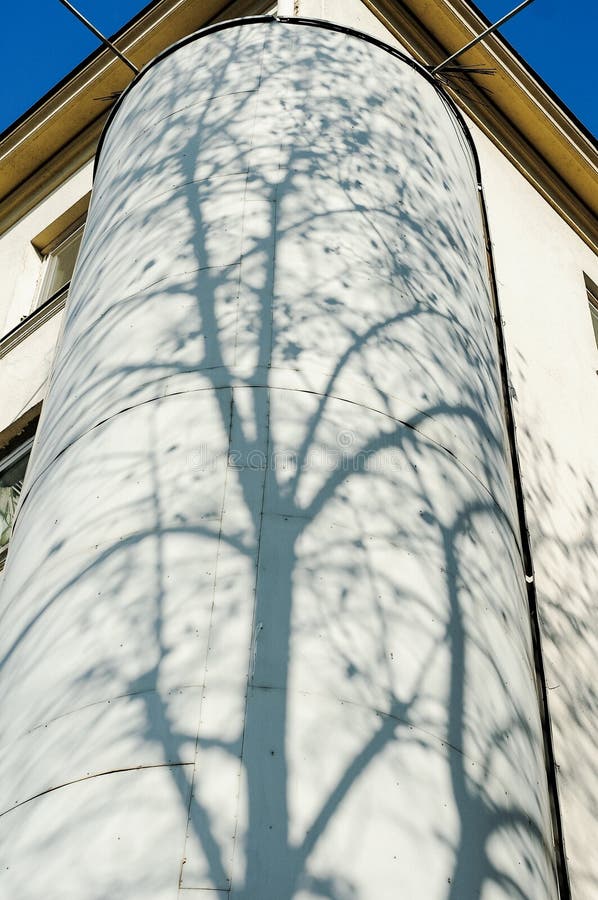 Shadow of a Tree on the Building Stock Image - Image of creative, city ...