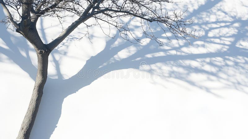 Shadow of a Tree Cast on a White Wall, Suitable for Nature Stock Image ...