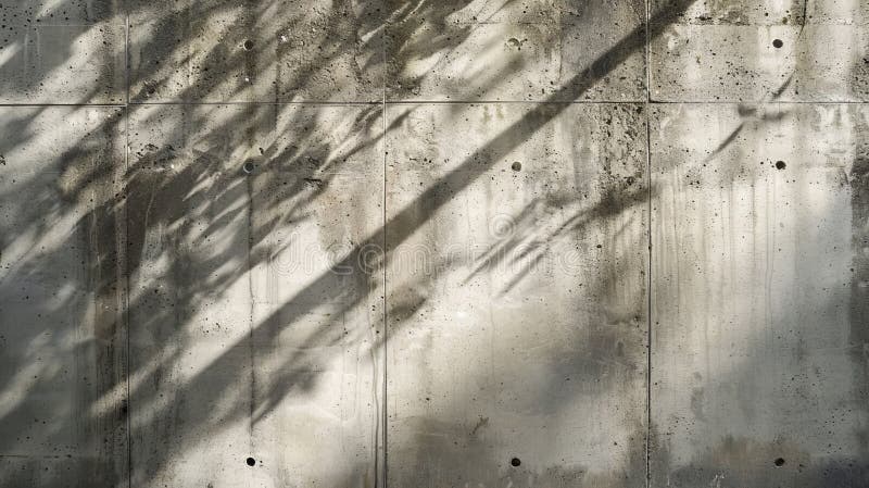 The Shadow of the Tree on the Concrete Wall. Abstract Background Stock ...