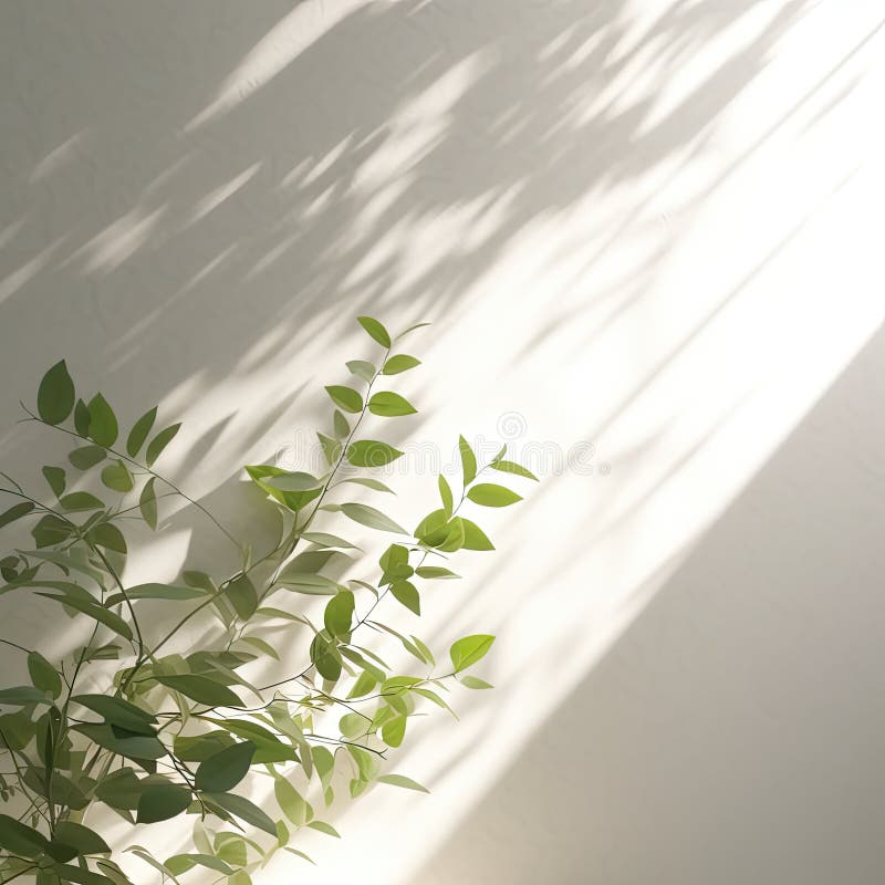 Shadow of Tree and Green Tree Branches with Sun Light and Trendy Shadow ...