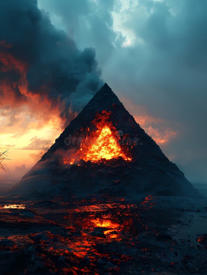The Shadow of the Trinity is Shown, a Pyramid with a Fire in the Middle ...