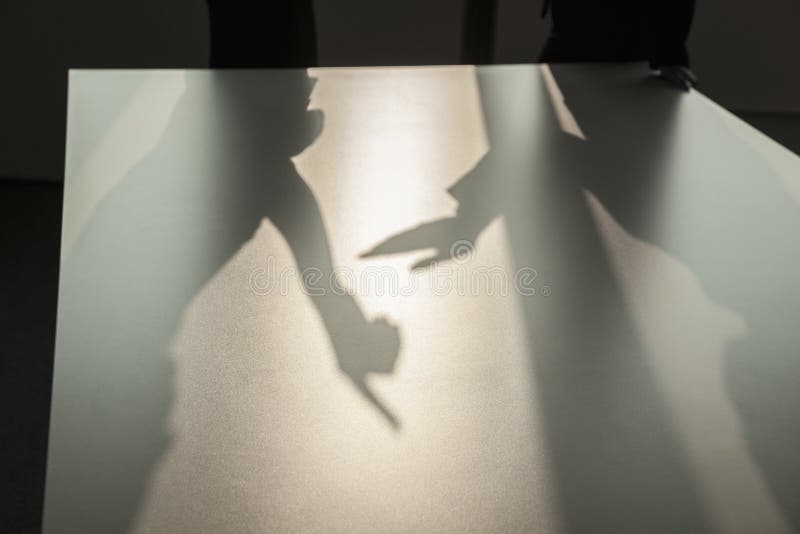 Shadow of Two Business People Arguing and Gesturing on the Floor of the ...