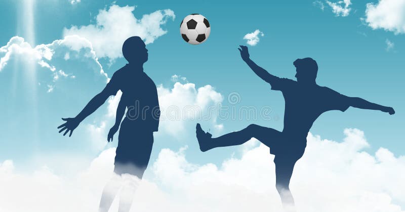 Shadow of Two Football Players Playing with a Great Weather Stock ...