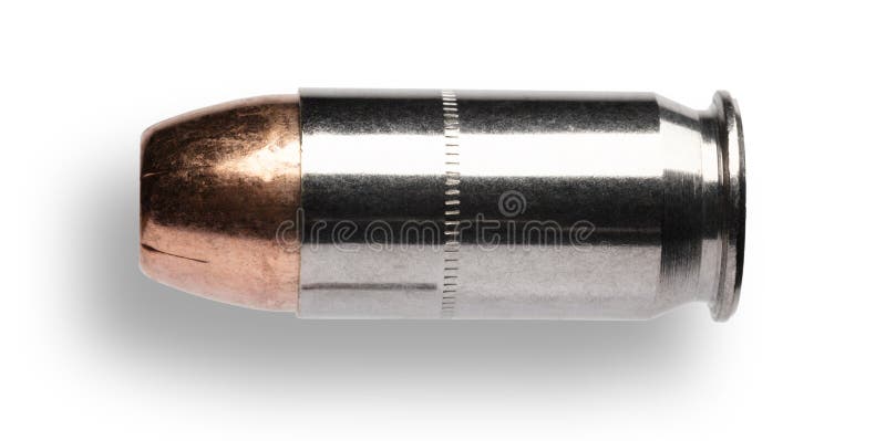 Shadow Under a Self-defense .45 Caliber Cartridge Stock Image - Image ...