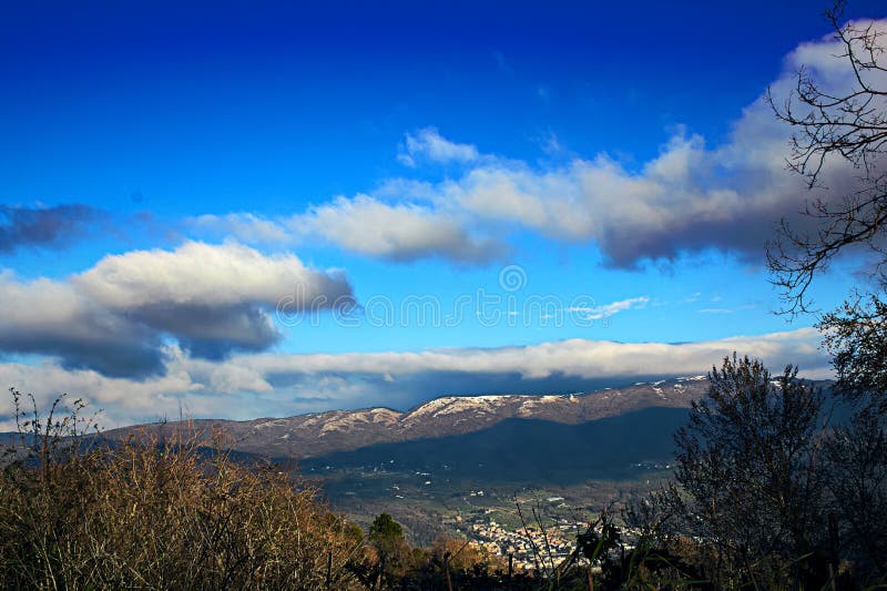 Shadow in the valley stock image. Image of beauty, hill - 111007313