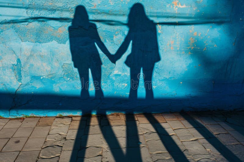 Shadow Visualizer on a Bright Blue Monochrome Background. Shadows of ...