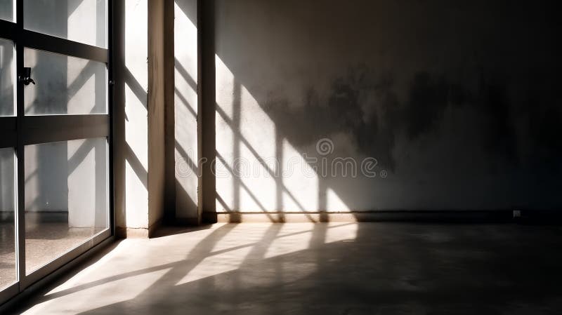 Shadow on the Wall of a Room with a Window and a Floor Stock ...