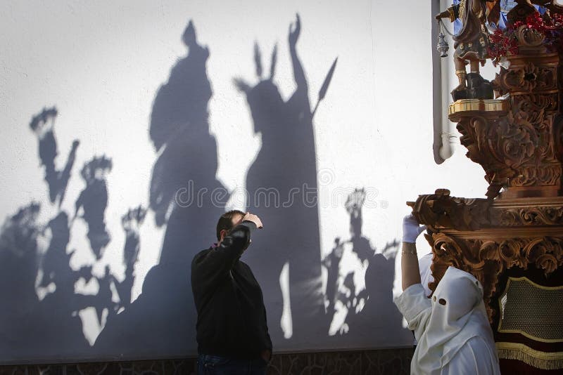 Shadow on a Wall of a Throne during a Holy Week Procession Editorial ...