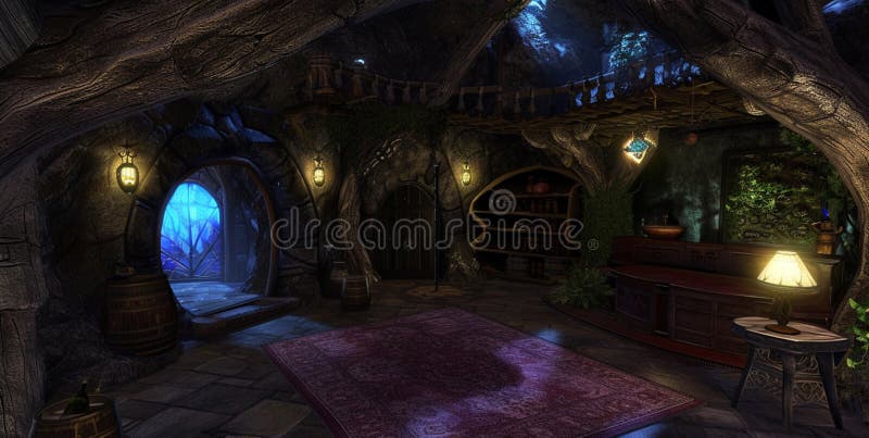 A Shadow Weavers Den Interior . Generative Ai Stock Illustration ...
