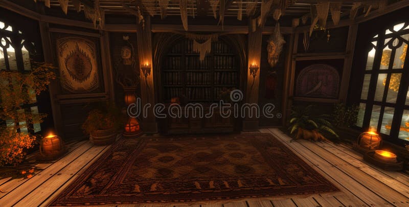 A Shadow Weavers Den Interior . Generative Ai Stock Illustration ...