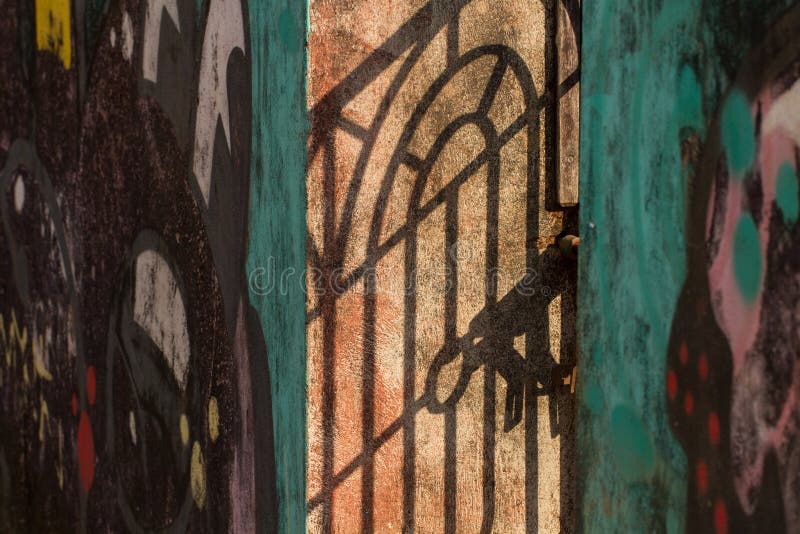 The Shadow of the Wicket on the Wall. Stock Image - Image of sunny ...