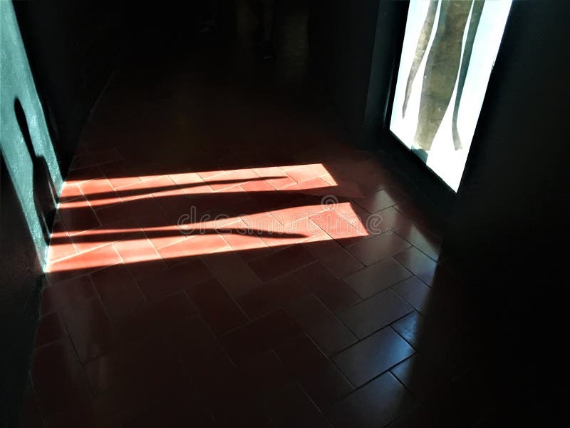 Shadow of a Window Grille on a Staircase Stock Image - Image of ...
