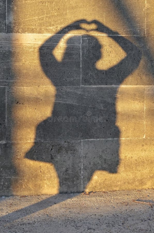 Shadow of a Woman with Heart Stock Image - Image of girl, human: 78671257