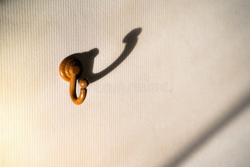 Shadow of the Wooden Hanger Hook White Wallpaper Wall.soft Focus Stock ...