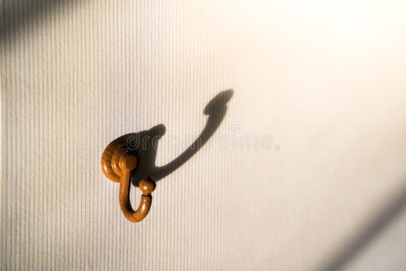 Shadow of the Wooden Hanger Hook White Wallpaper Wall.soft Focus Stock ...
