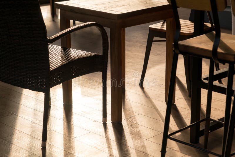 The Shadow of the Wooden Table, Feeling Lonely Stock Photo - Image of ...