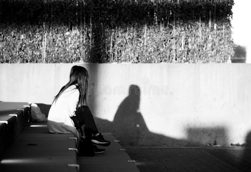 Shadow of a Young Girl on the Wall Stock Photo - Image of human, female ...