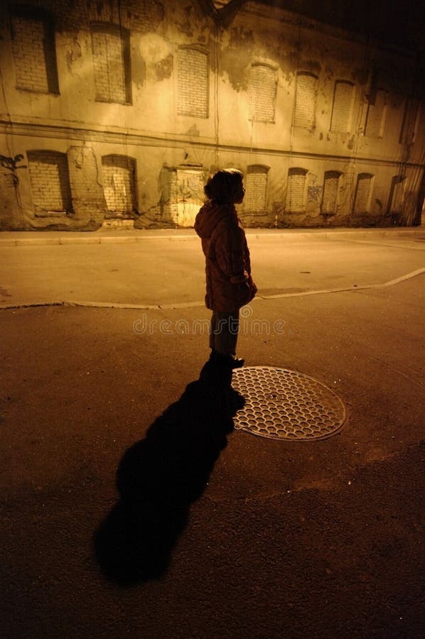 Shadow stock photo. Image of night, street, city, close - 92957798