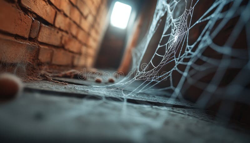 Eerie Cobwebs Draped in the Corners of a Haunted Space, Texture Rich ...