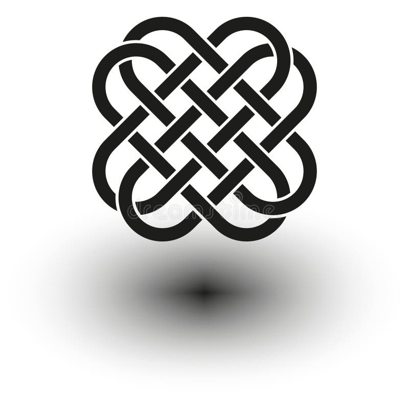 Shadowed Knot Icon. Interlaced Loop Form. Traditional Vector Symbol ...