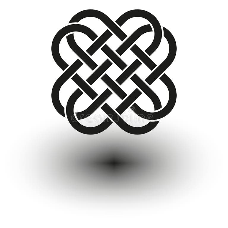 Shadowed Knot Icon. Interlaced Loop Form. Traditional Vector Symbol ...