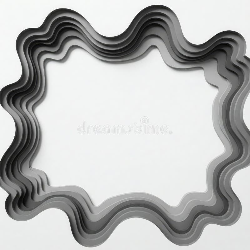 Sculptural Paper-Cut Border Stock Illustration - Illustration of ...