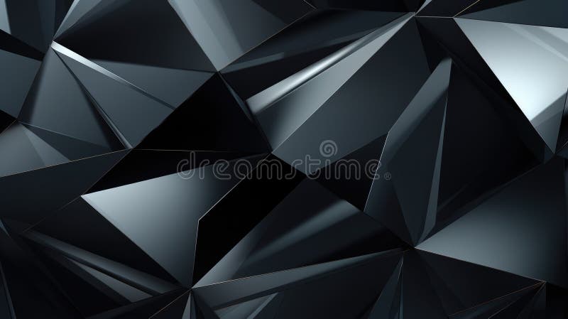 Shadowed Polygons on Dark Background. Multifaceted Polygons Casting ...