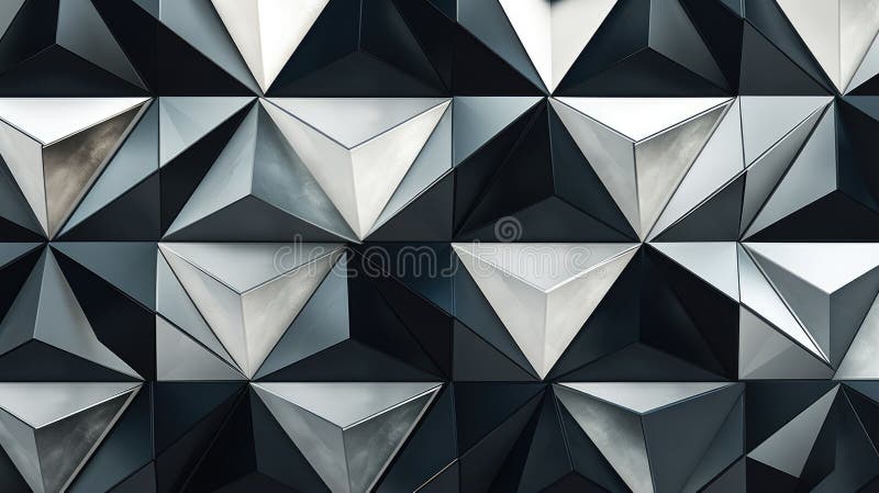 Shadowed Polygons on Dark Background. Multifaceted Polygons Casting ...