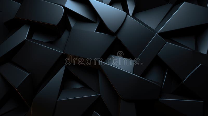 Shadowed Polygons on Dark Background. Multifaceted Polygons Casting ...