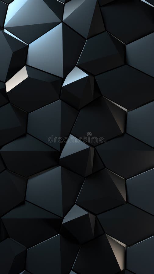 Shadowed Polygons on Dark Background. Multifaceted Polygons Casting ...