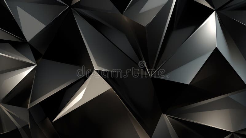 Shadowed Polygons on Dark Background. Multifaceted Polygons Casting ...