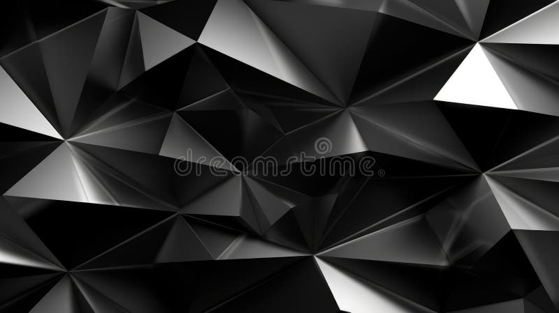 Shadowed Polygons on Dark Background. Multifaceted Polygons Casting ...
