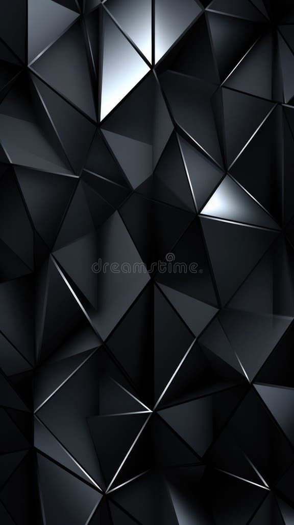 Shadowed Polygons on Dark Background. Multifaceted Polygons Casting ...