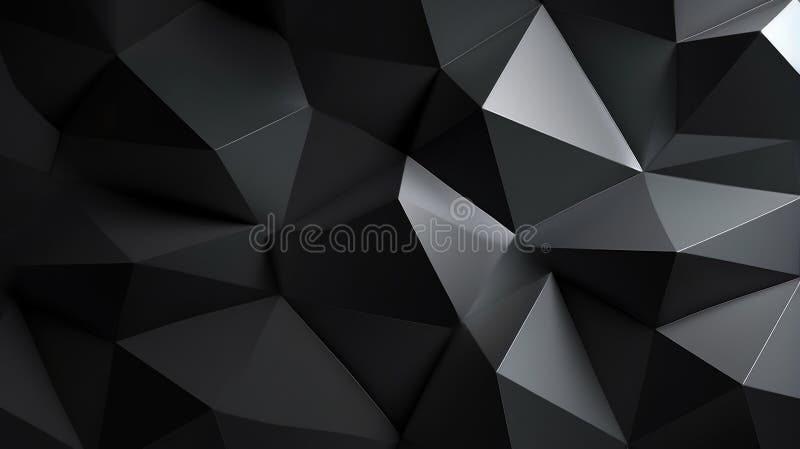 Shadowed Polygons on Dark Background. Multifaceted Polygons Casting ...