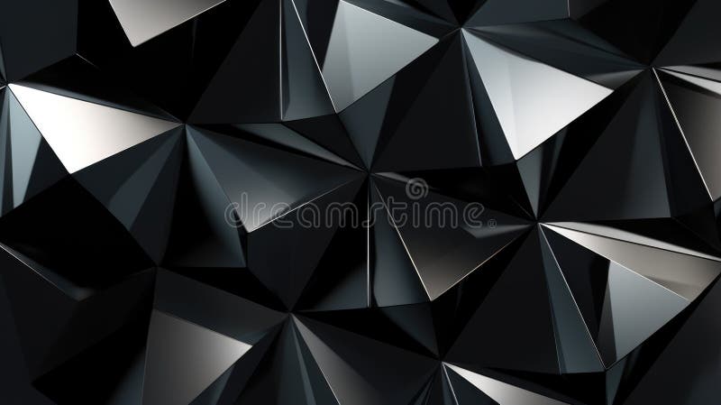 Shadowed Polygons on Dark Background. Multifaceted Polygons Casting ...