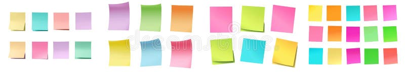 Shadowed Sticky Note Paper with Assorted Colours on Transparent ...