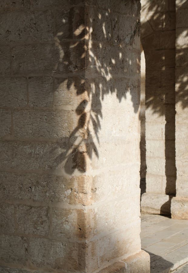 Shadows on arcade column stock image. Image of wall, detail - 98237909