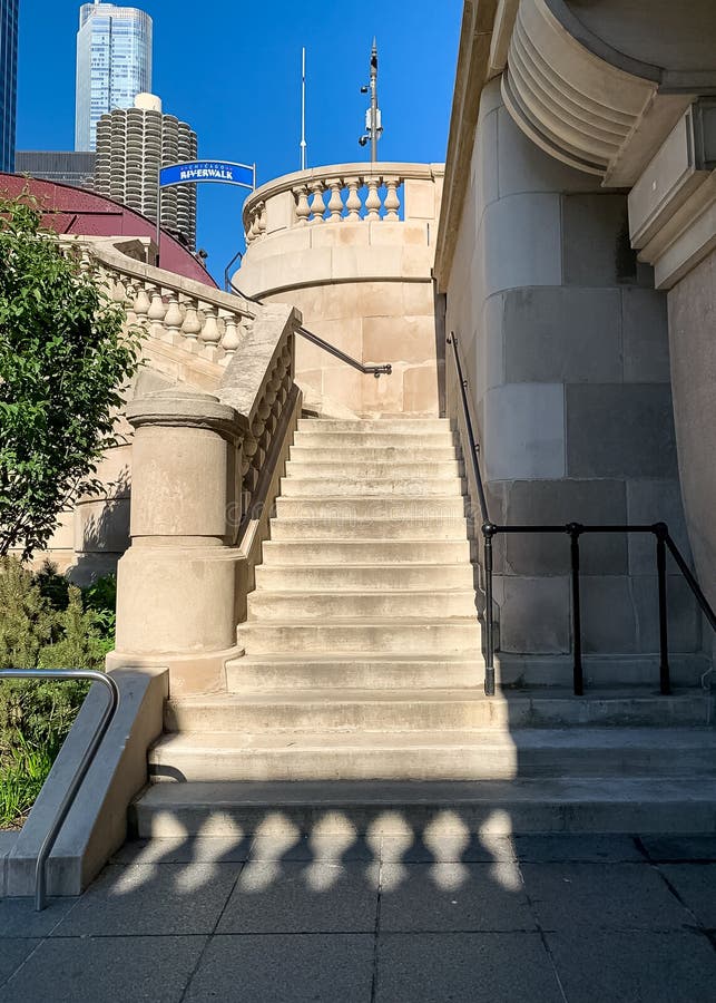 Shadows from Bannister on Upper Wacker Drive are Cast Onto the ...
