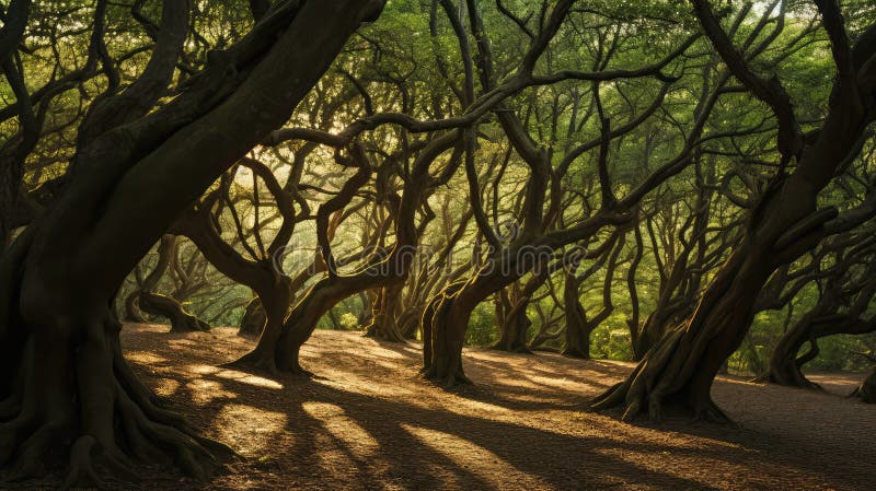 Shadows bent tree stock photo. Image of sunlight, peaceful - 336150104