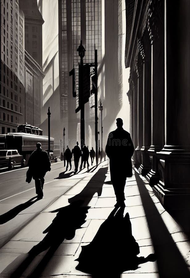 Shadows of the Big City. AI Generated Stock Illustration - Illustration ...