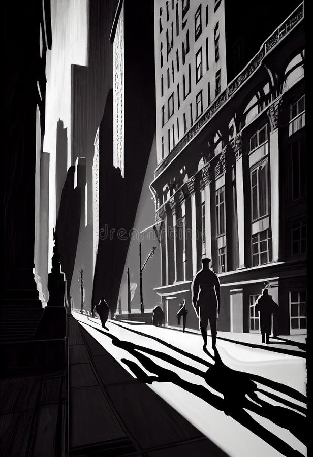 Shadows of the Big City. AI Generated Stock Illustration - Illustration ...