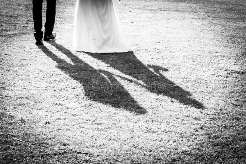 Shadows Bride and Groom Kiss Stock Image - Image of relationship, lawn ...