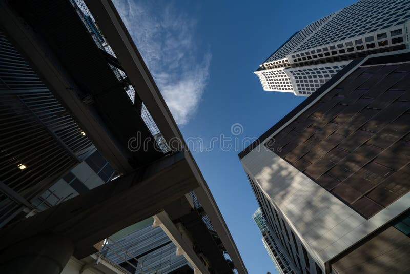 Shadows on Buildings in the City Low Angle Shot Stock Image - Image of ...